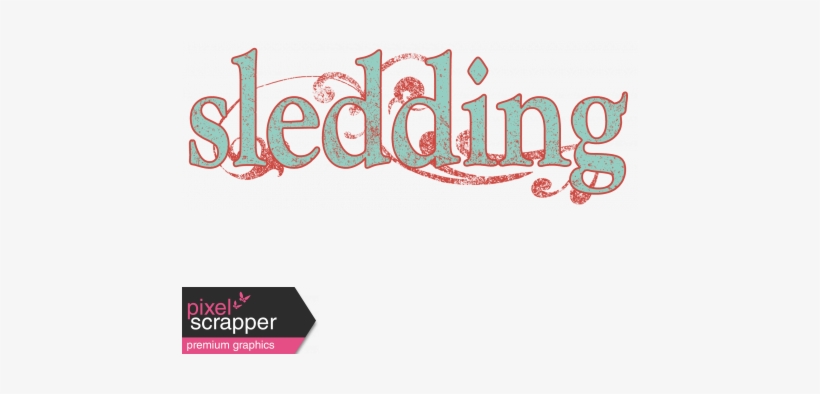 Snow Day Sledding Word Art - Digital Scrapbooking PNG Image ...