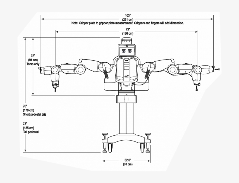 Download Workspace Front - Rethink Robotics Baxter Dimensions ...