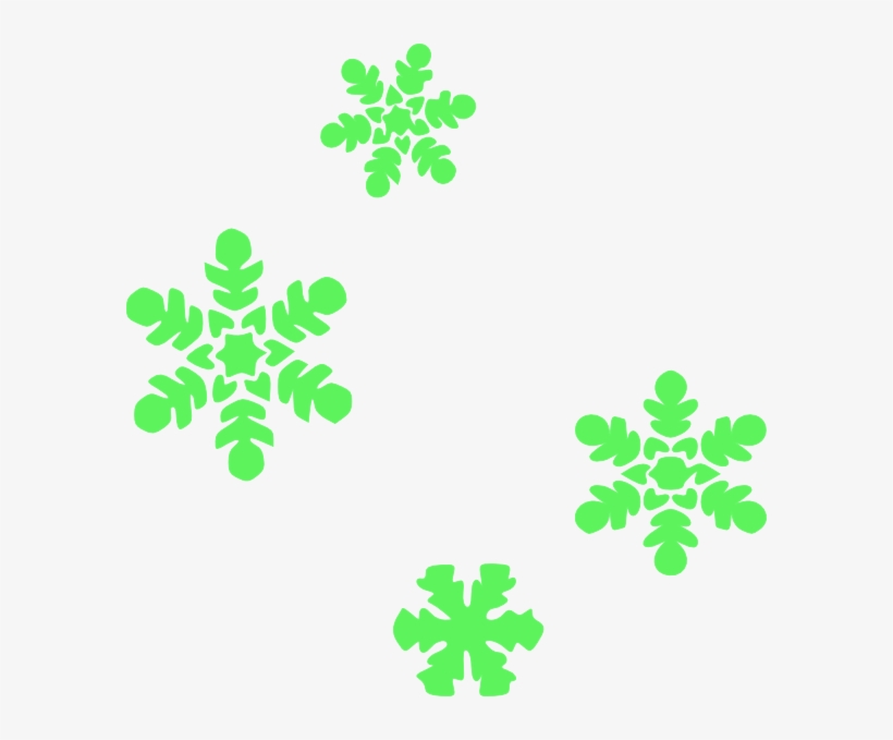 Light Green Snowflakes Clip Art At Clker - Snowflake Clipart Png Black ...