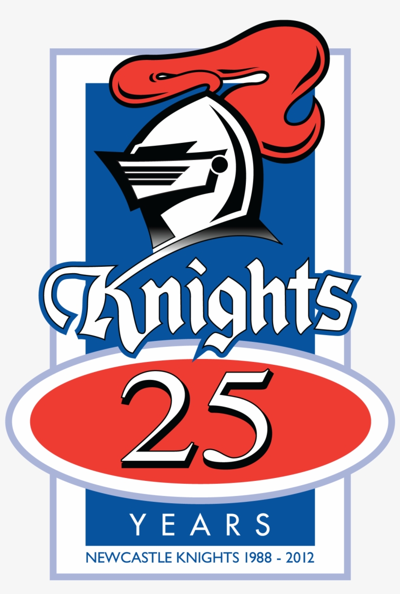 Newcastle Knights 25 Year Anniversary Logo - Newcastle Knights Logo PNG ...