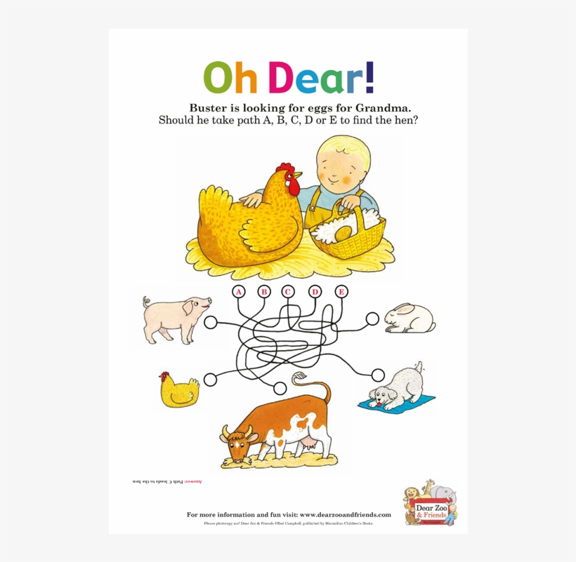Oh Dear Activity Sheet - Oh Dear! By Rod Campbell PNG Image ...