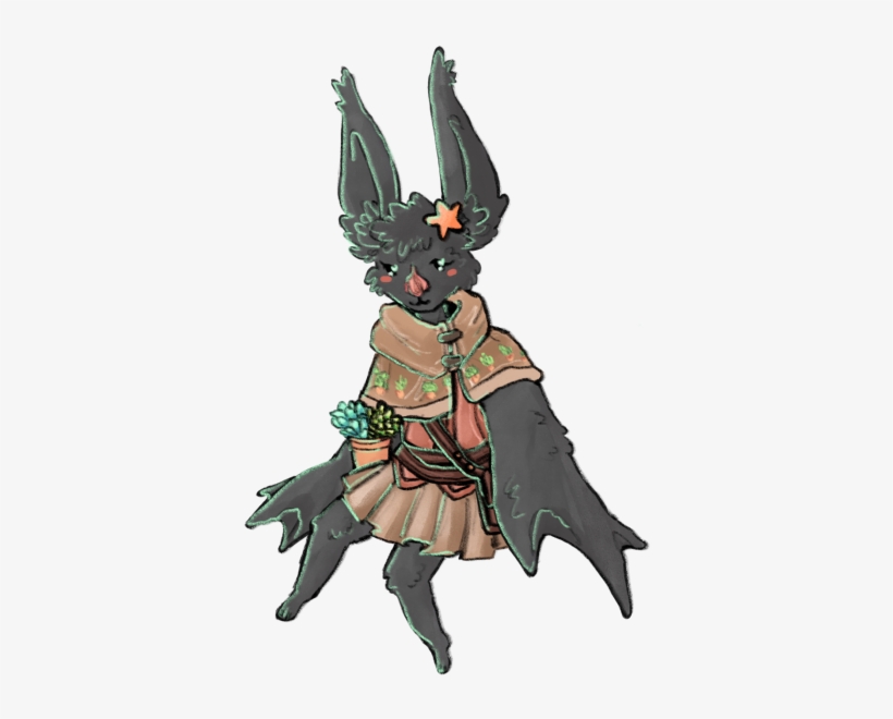 Nightshade Sable Cute Bat - Illustration PNG Image | Transparent PNG ...