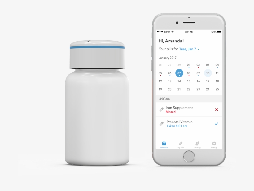 Smart Pill Bottle - Vitamin Bottle PNG Image | Transparent PNG Free ...