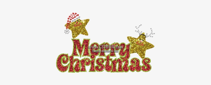 Cute Merry Christmas Words Hotfix Glitter Transfer - Christmas Day PNG ...