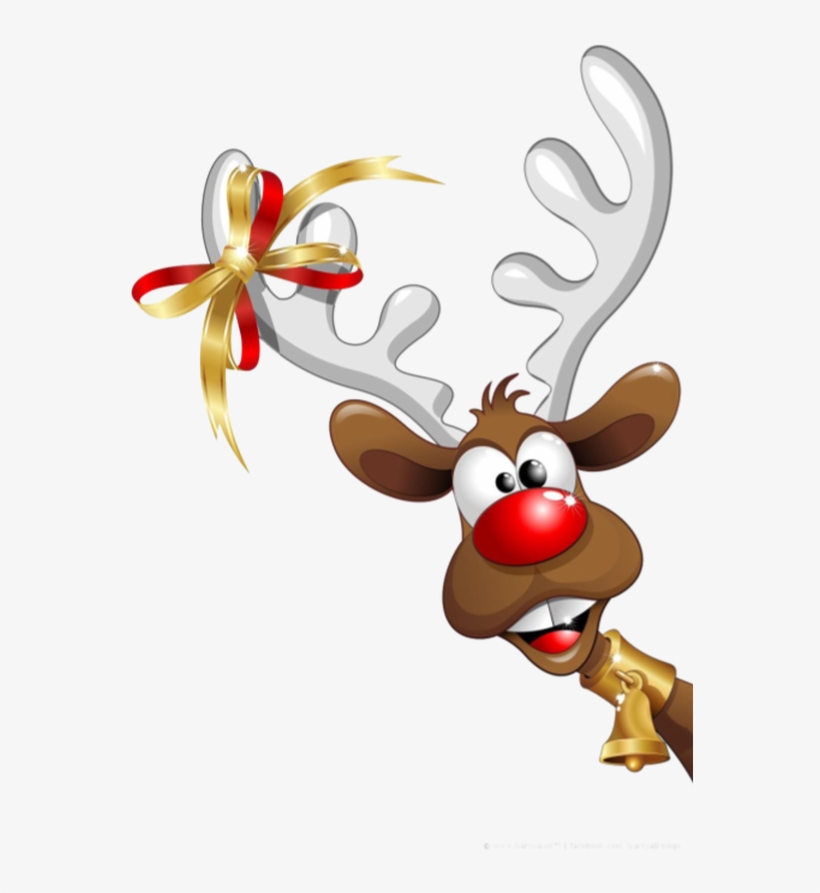 Deer Clipart Santa Claus Christmas Day Reindeer Funny - Transparent ...
