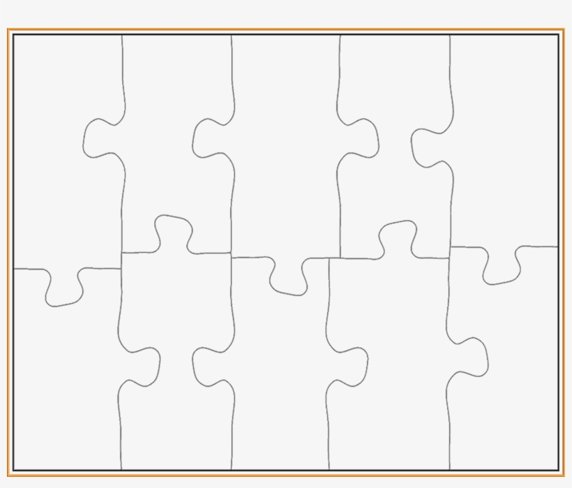 Download 8 Puzzle Pieces Template Download - Line Art | Transparent PNG ...