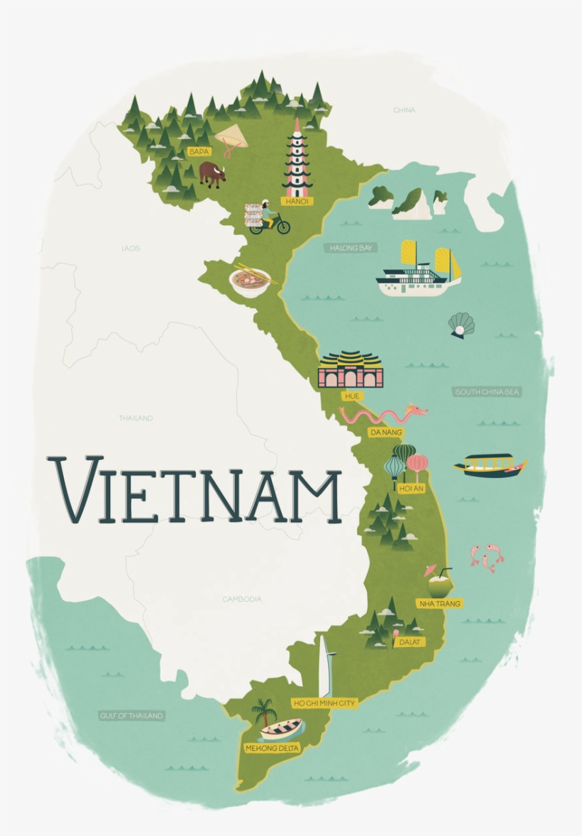 Download How We Can Help You - Vietnam Illustrated Map | Transparent ...