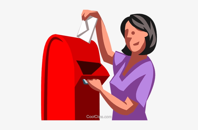 Woman Dropping Off Mail Royalty Free Vector Clip Art - Dropping Off ...