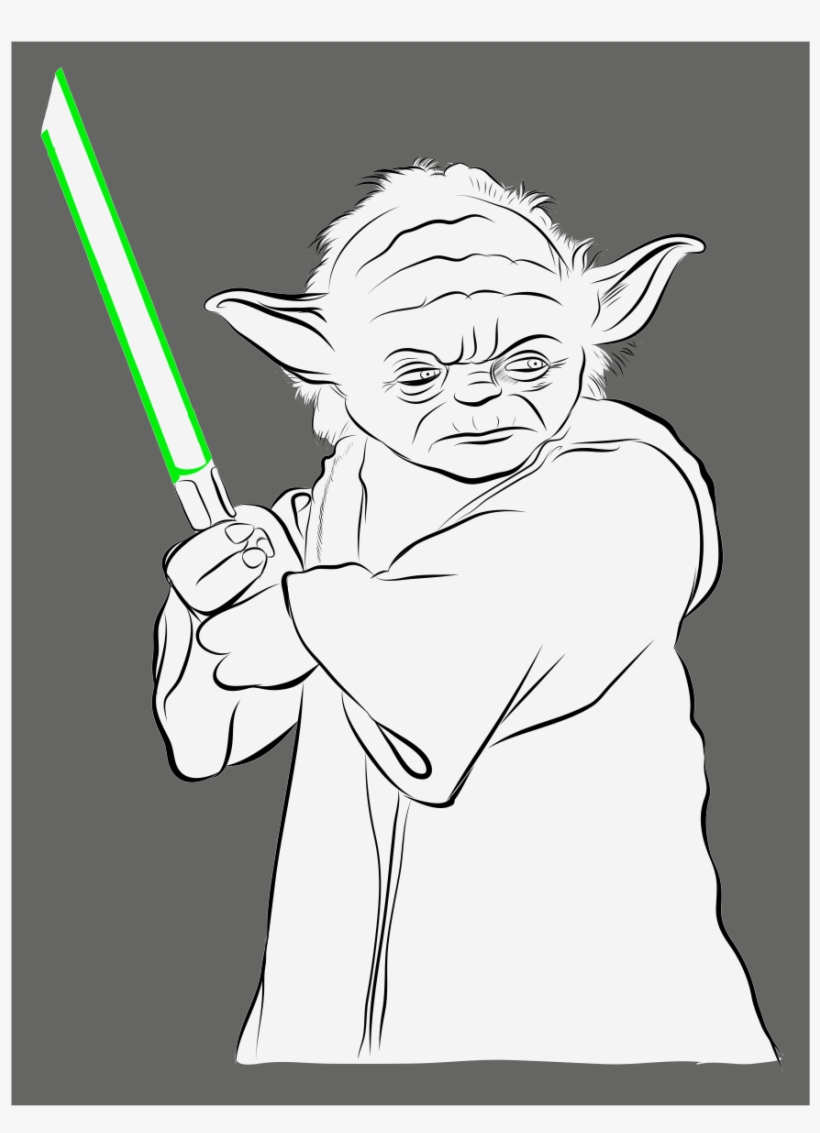 Download Drawing Yoda Outline Picture Stock - Drawing | Transparent PNG ...