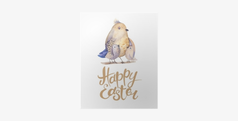 Download Hand Drawing Easter Watercolor Flying Cartoon Bird - Happy ...