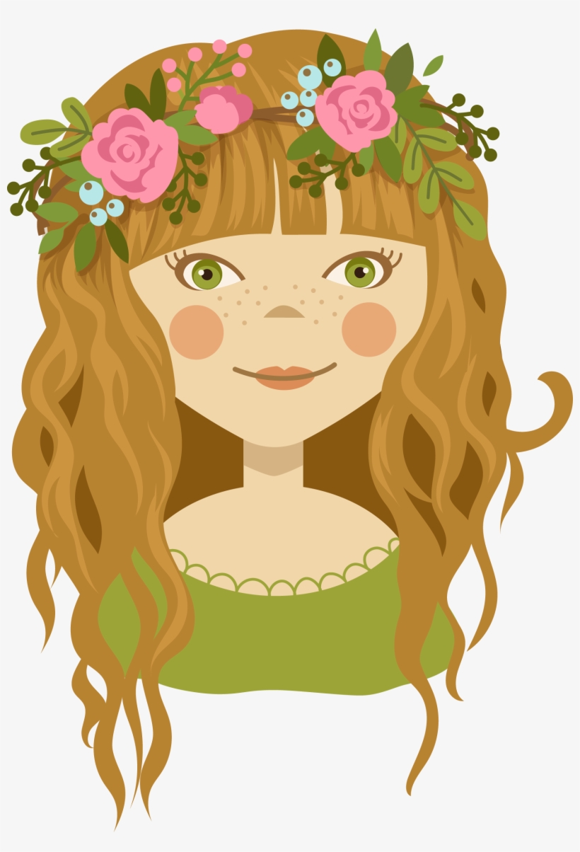 Download Wreath Flower Crown Illustration - Girl With Flower Crown ...
