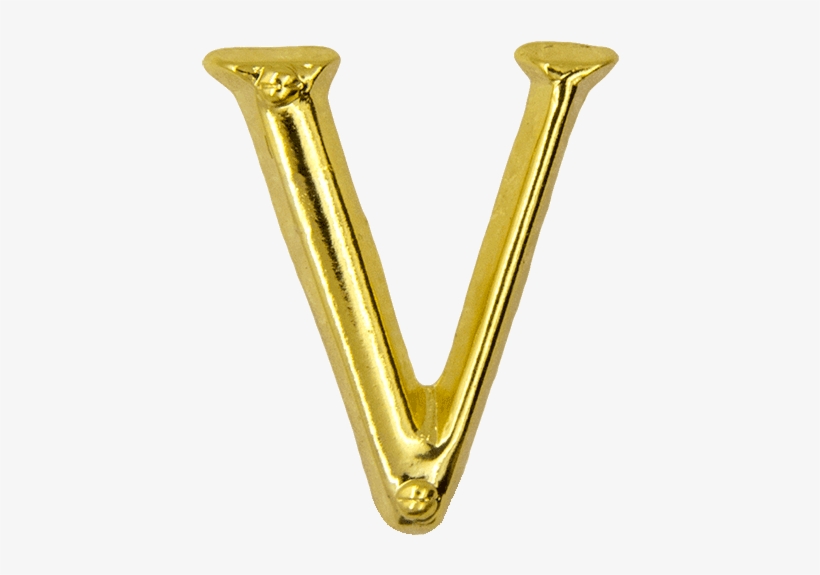 Download Letter V Pin, Gold - Gold | Transparent PNG Download | SeekPNG