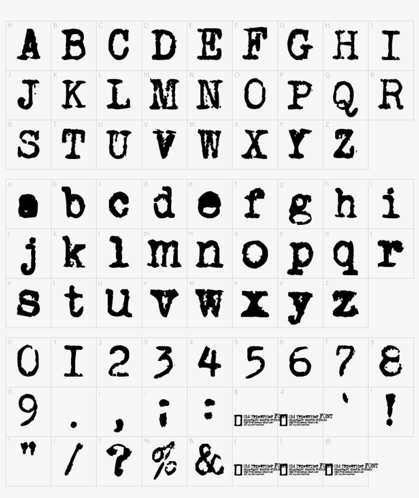 Typewriter Font Clipart