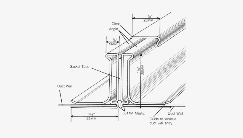 Download Ductmate 35 Flange Cross Section - Tdc Tdf | Transparent PNG ...