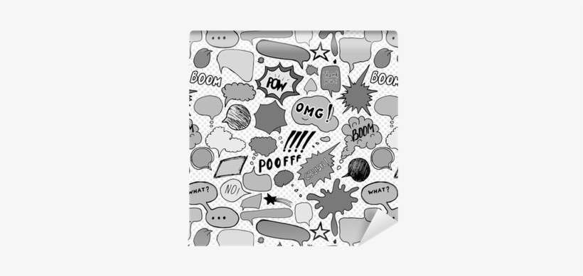 Seamless Pattern Background With Handdrawn Comic Book - Comics PNG ...