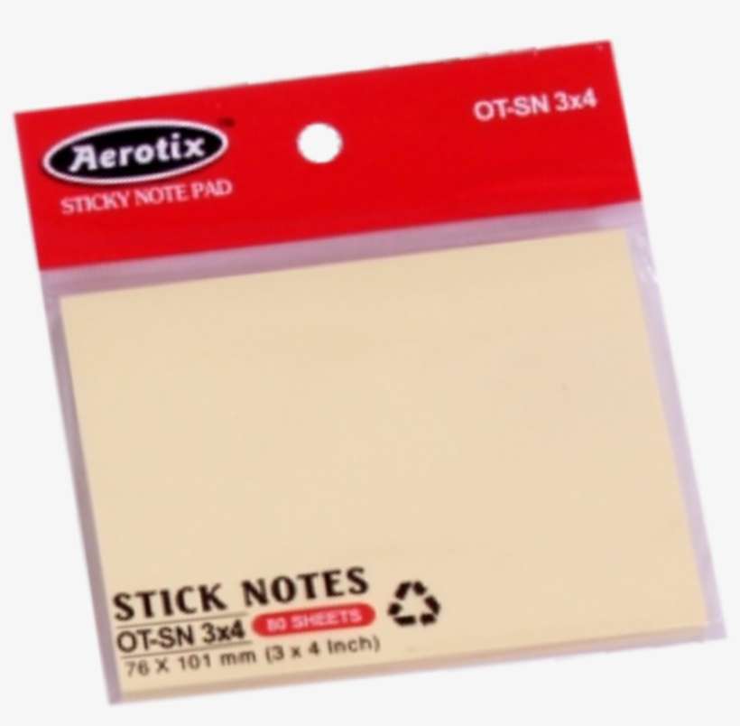 10% Off Aerotix Sticky Note Pad 3*4 (ot-sn3*4) Mrp - Paper PNG Image ...