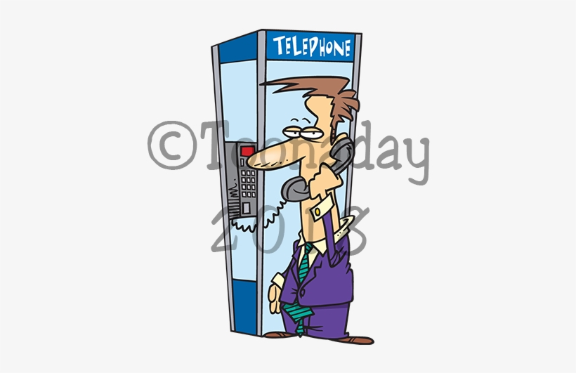 Man In Telephone Booth Cartoon PNG Image | Transparent PNG Free ...