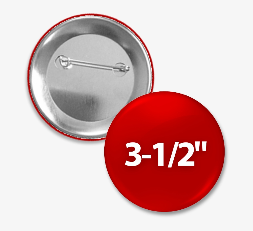 Custom Round 3-1/2 Inch Button With Pin Back - Pin-back Button PNG ...