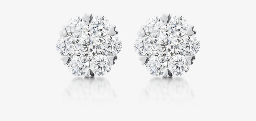 Earrings Classic Heart Illusion Diamond Studs - Earrings PNG Image ...