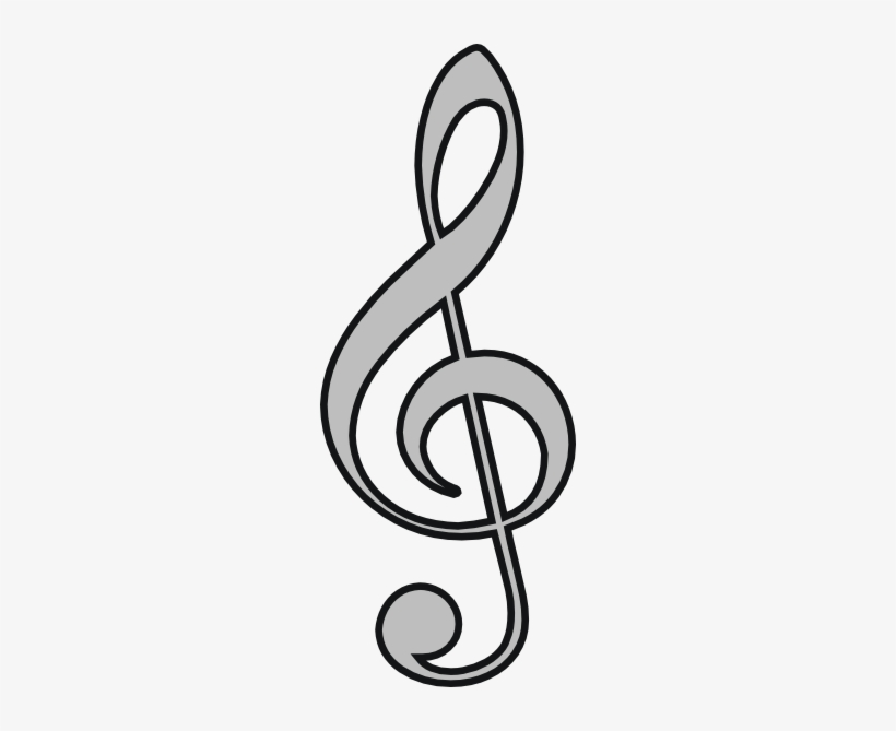 Treble Clef Png Gray PNG Image | Transparent PNG Free Download on SeekPNG