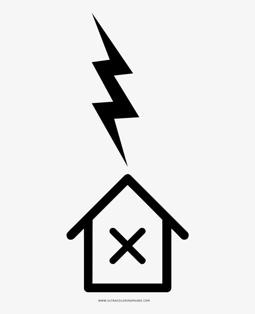 Lightning Strike Coloring Page - Dibujo De Rayo PNG Image | Transparent ...