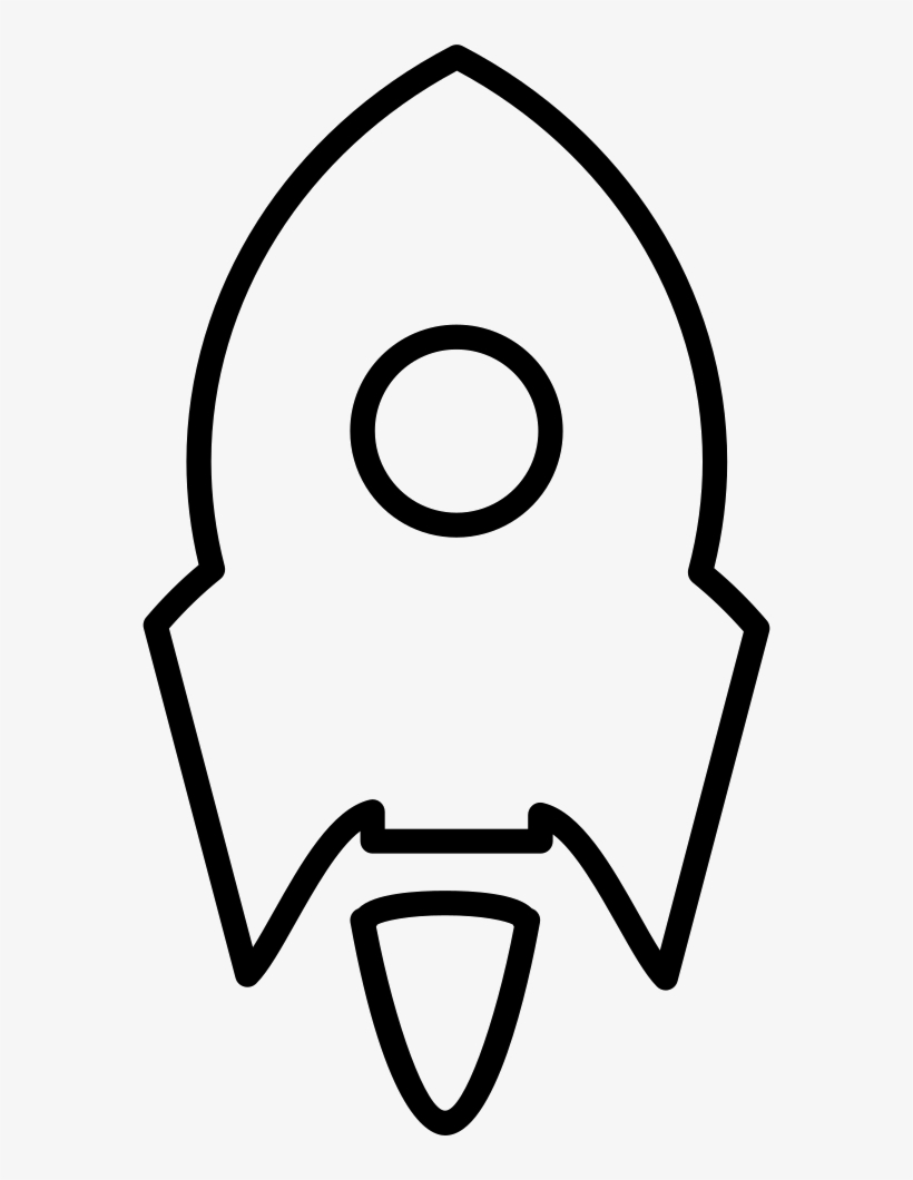 Rocket Ship Variant Small With White Circle Outline - Rocket Logo White ...