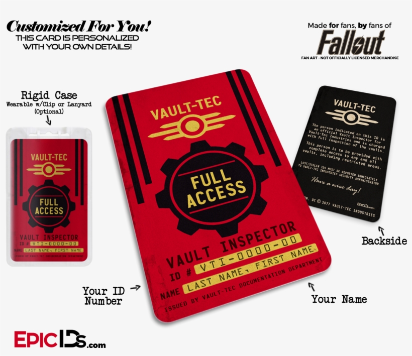 Vault Inspector 'fallout' Cosplay Vault Id Badge [personalized ...