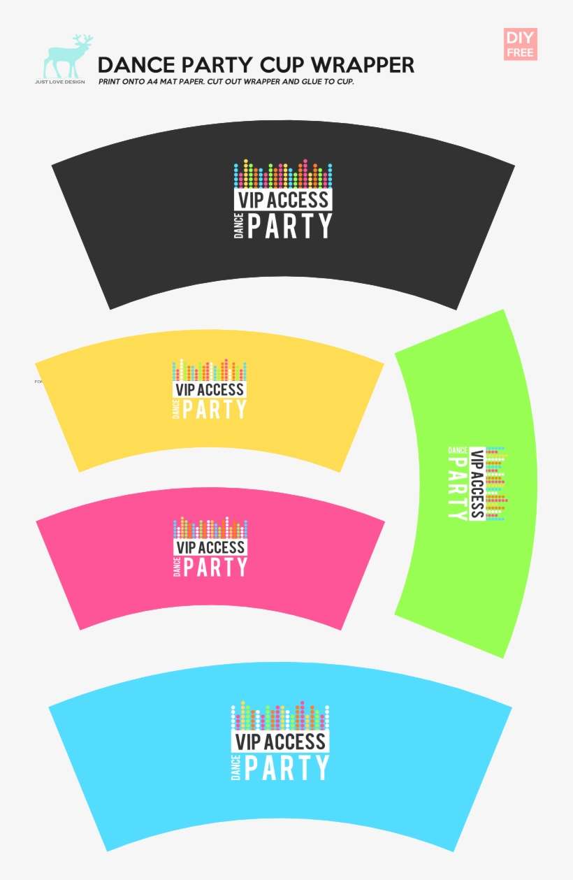 Diy Free Dance Party Cup Wrappers I Had These Printed - Party PNG Image ...