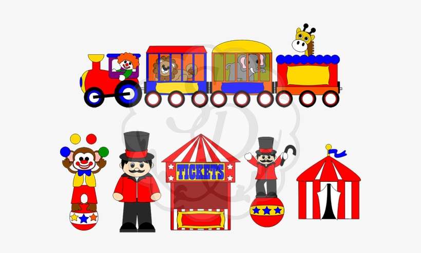 Vintage Circus Train Clip Art