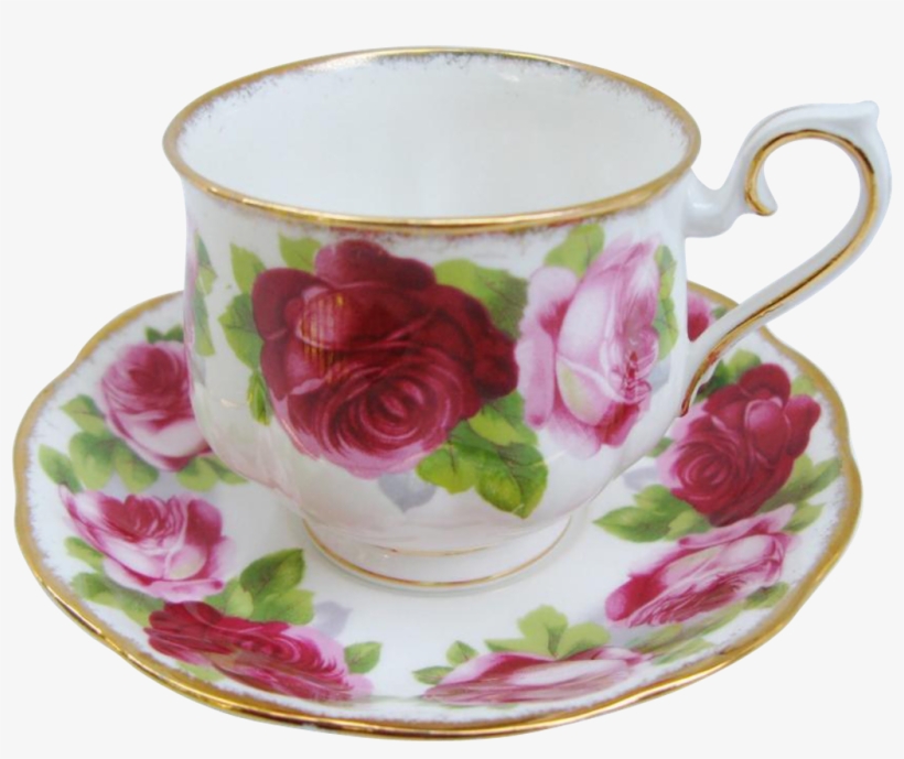 Tea Teacup Vintage Retro Niche Floral Moodboard Freetoe - Transparent ...