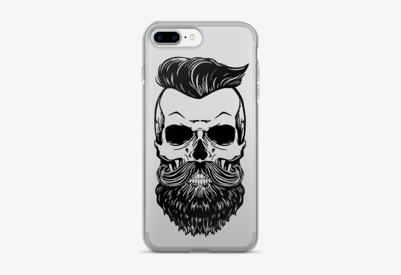 Iphone 7/7 Plus Hipster Skull With Beard Case - Barber Skull PNG Image ...