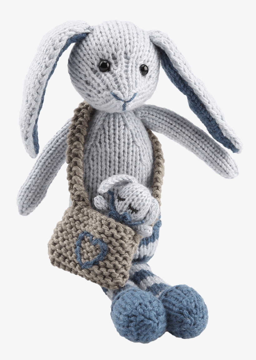 Baby Bunny Magnus & Bebs - Go Handmade Magnus Og Bebs Kanin - Strikkekit Lyseblå PNG Image ...