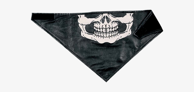 Black Leather Neck Warmer Scarf Motorcylce Biker Skull - Emblem PNG ...