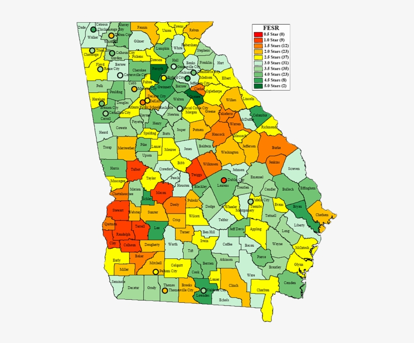 Download Map Of 2016 Fesr - Georgia Star Map | Transparent PNG Download ...