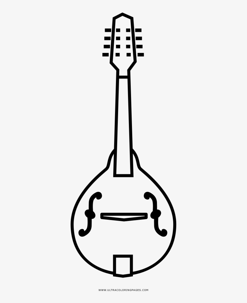 Mandolin Coloring Page - Line Art PNG Image | Transparent PNG Free ...