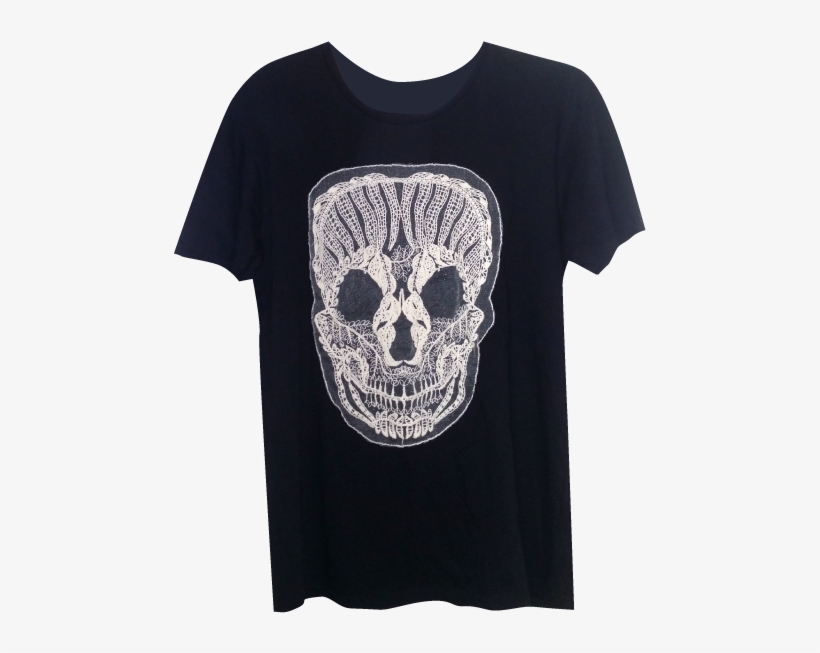 Pretty Disturbia Black Cream Skull - Skull Applique Tunic Size Medium ...