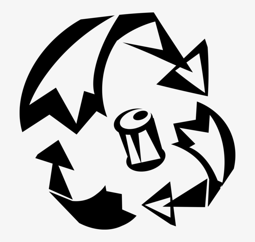 Vector Illustration Of Recycling Process Converts Waste - Illustration ...