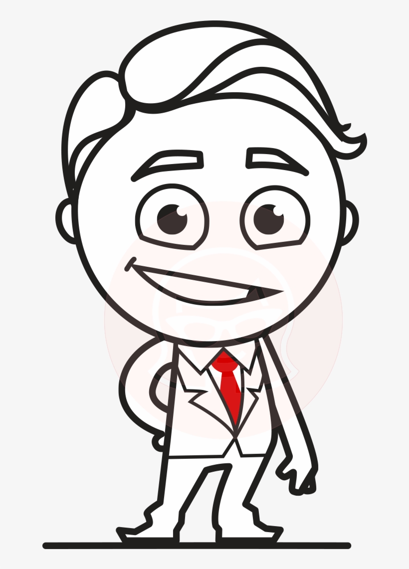 Ben The Banker - Clipart Black And White Cartoon Characters PNG Image ...