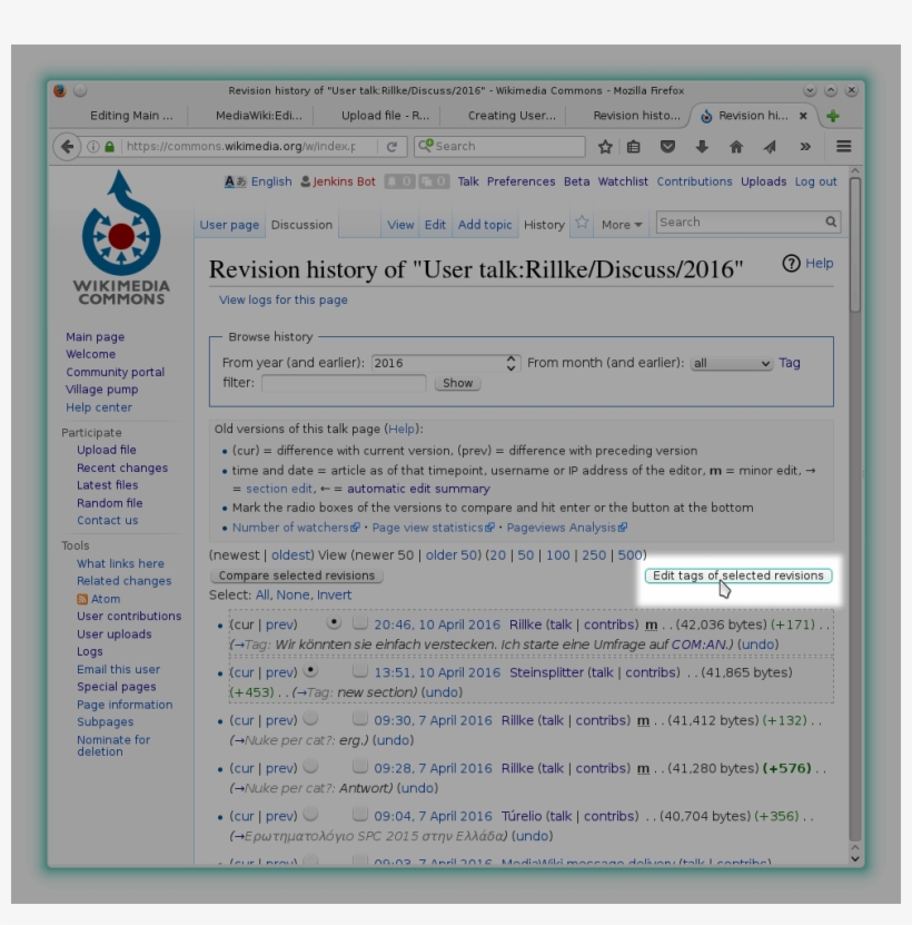 Mediawiki Edit Tags Button On History Page - Wikimedia Commons PNG ...