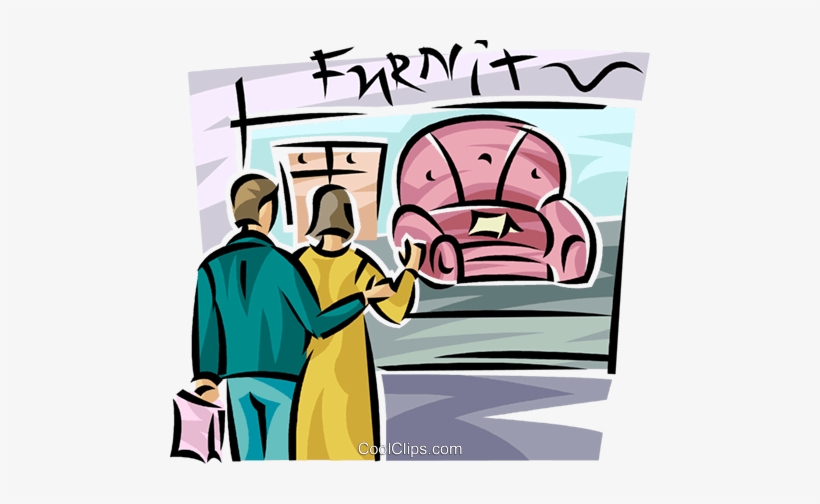 Couple Window Shopping For Furniture Royalty Free Vector - Clip Art PNG ...