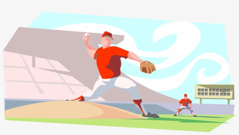 Vector Illustration Of American Pastime Sport Of Baseball ...