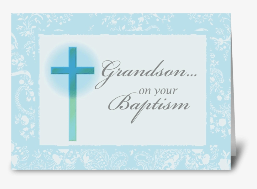 3881 Grandson Baptism, Blue, Lace Greeting Card - Baptism ...