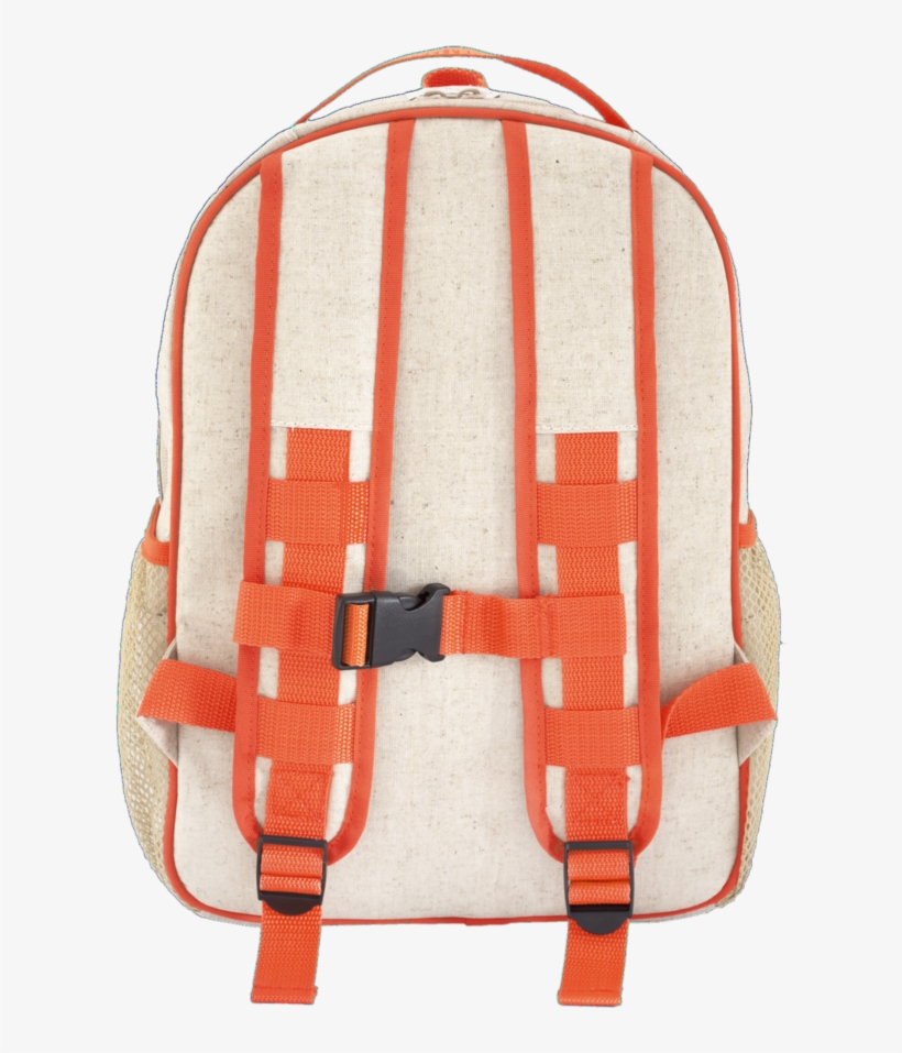 Neon Orange Giraffe Grade School Backpack - Soyoung Raw Linen - Neon ...
