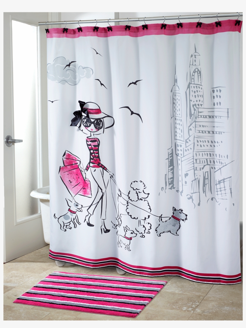 White - Avanti Chloe 72" Square Graphic-print Shower Curtain PNG Image ...