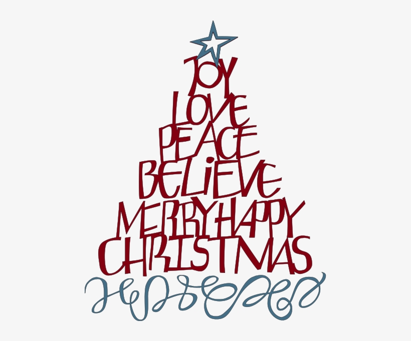 Christmas Word Tree - Christmas Tree PNG Image | Transparent PNG Free ...