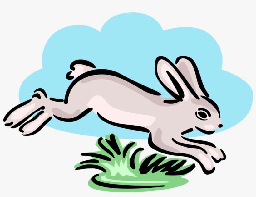 Vector Illustration Of Small Mammal Rabbit Hopping PNG Image ...