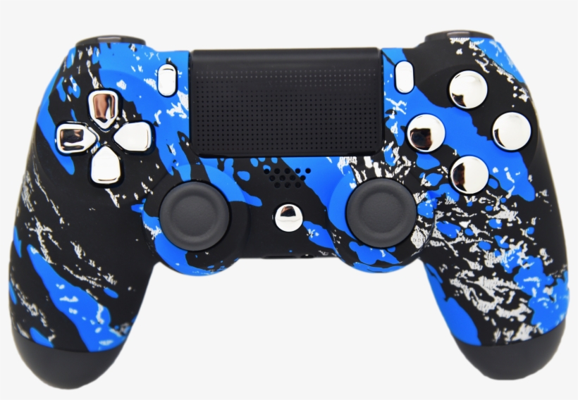 Blue Splatter Ps4 Modded Rapid Fire Controller, Works - Playstation 4 PNG Image | Transparent ...