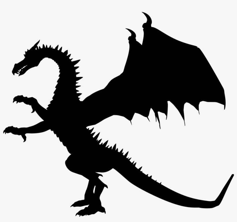 Standing Dragon Silhouette - Dragon Silhouette PNG Image | Transparent ...