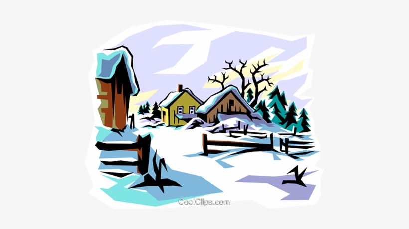 Winter Scene Royalty Free Vector Clip Art Illustration - Winter Scene ...