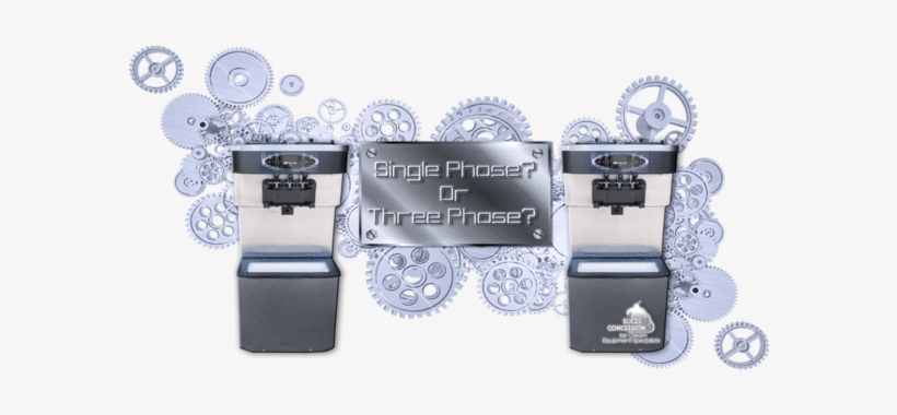 Gears With Metal Plaque Saying Single Or Three Phase - Machine PNG ...